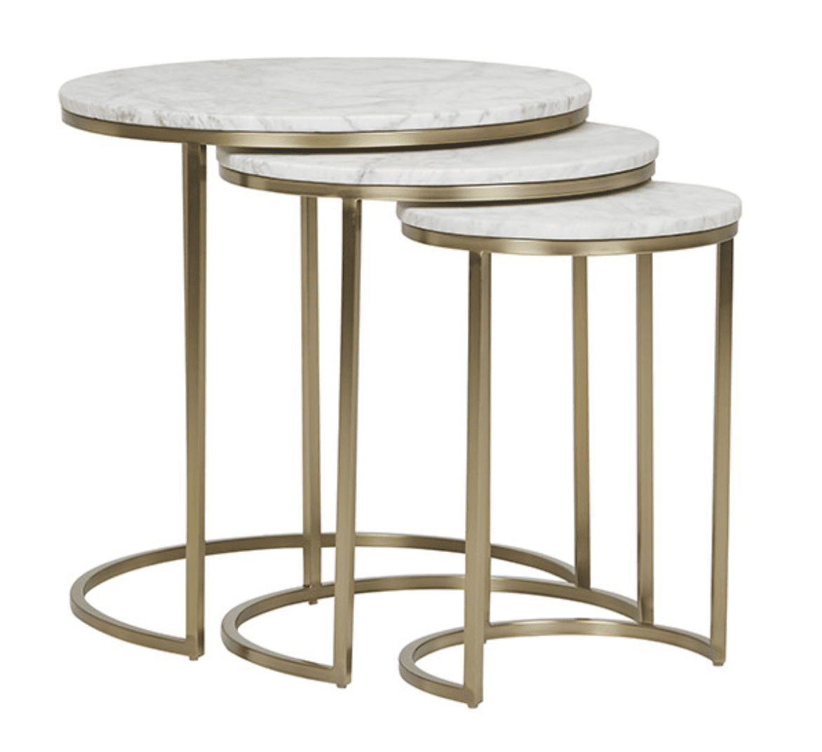 Elle round marble nest coffee tables store