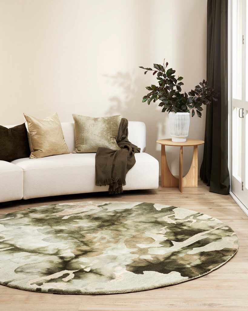 Fayette Round Floor Rug | Sage Multi - insideout Newcastle